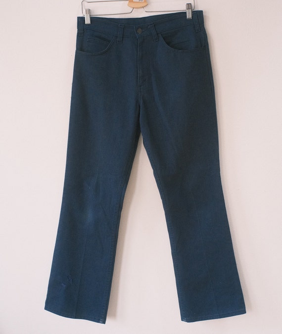 Levis sta prest 70s 31x28 vintage blue twill work pan… - Gem