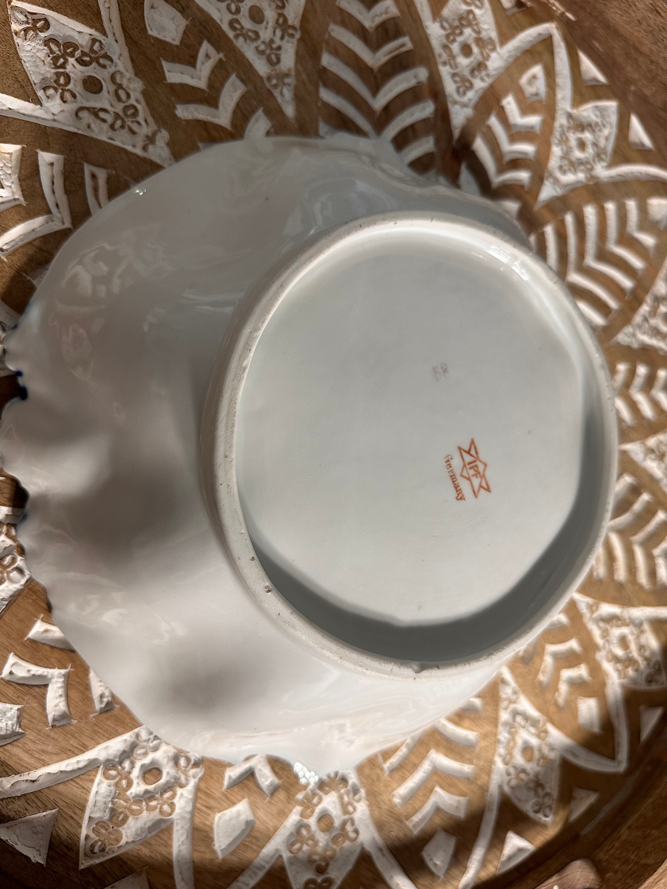 Antique IPF Germany Blue Dish W/ Pink Flowers Gorgeous 1903-1930's - Etsy