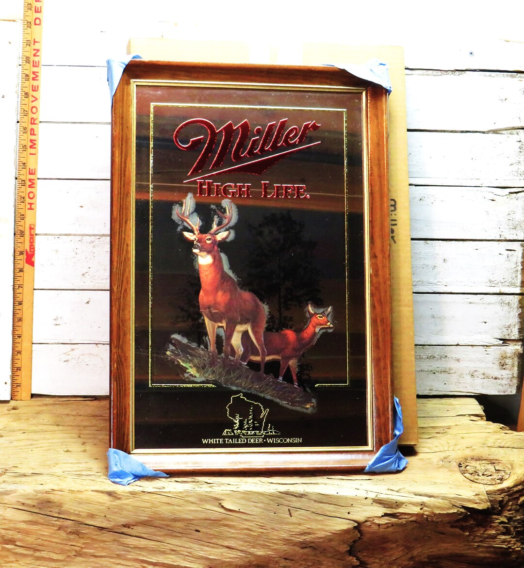 Rare NOS Miller High Life Mirror / Sportsman Series White Tail Deer ...