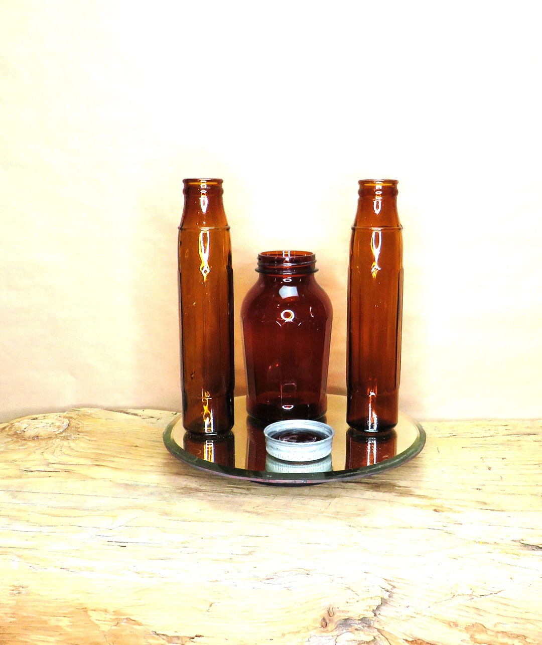 Antique Unique Jars / Brown Paneled Jar & Bottles / Fast Safe Free ...