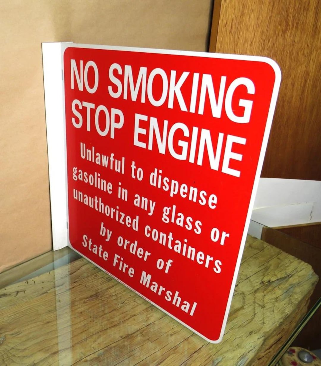 Gas Station No Smoking, Stop Engine Double Sided Sign / Fast Safe Free ...