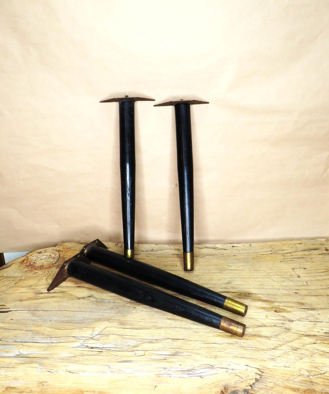 4) MCM Table Legs & Mounting Brackets / Fast Safe Free Shipping - Etsy