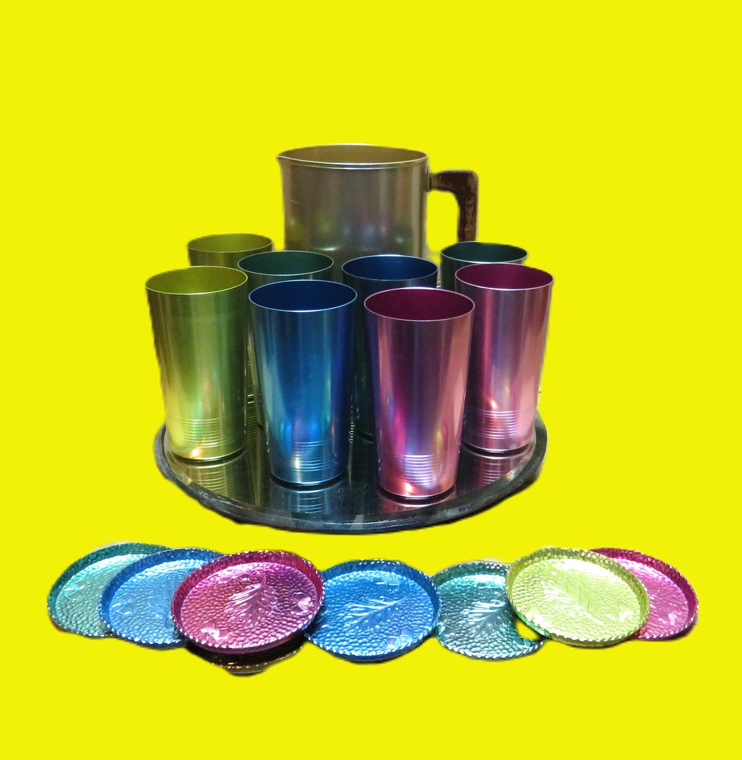 Aluminum Cups, Pitcher & Coasters / Fast Safe Free Shipping - Etsy