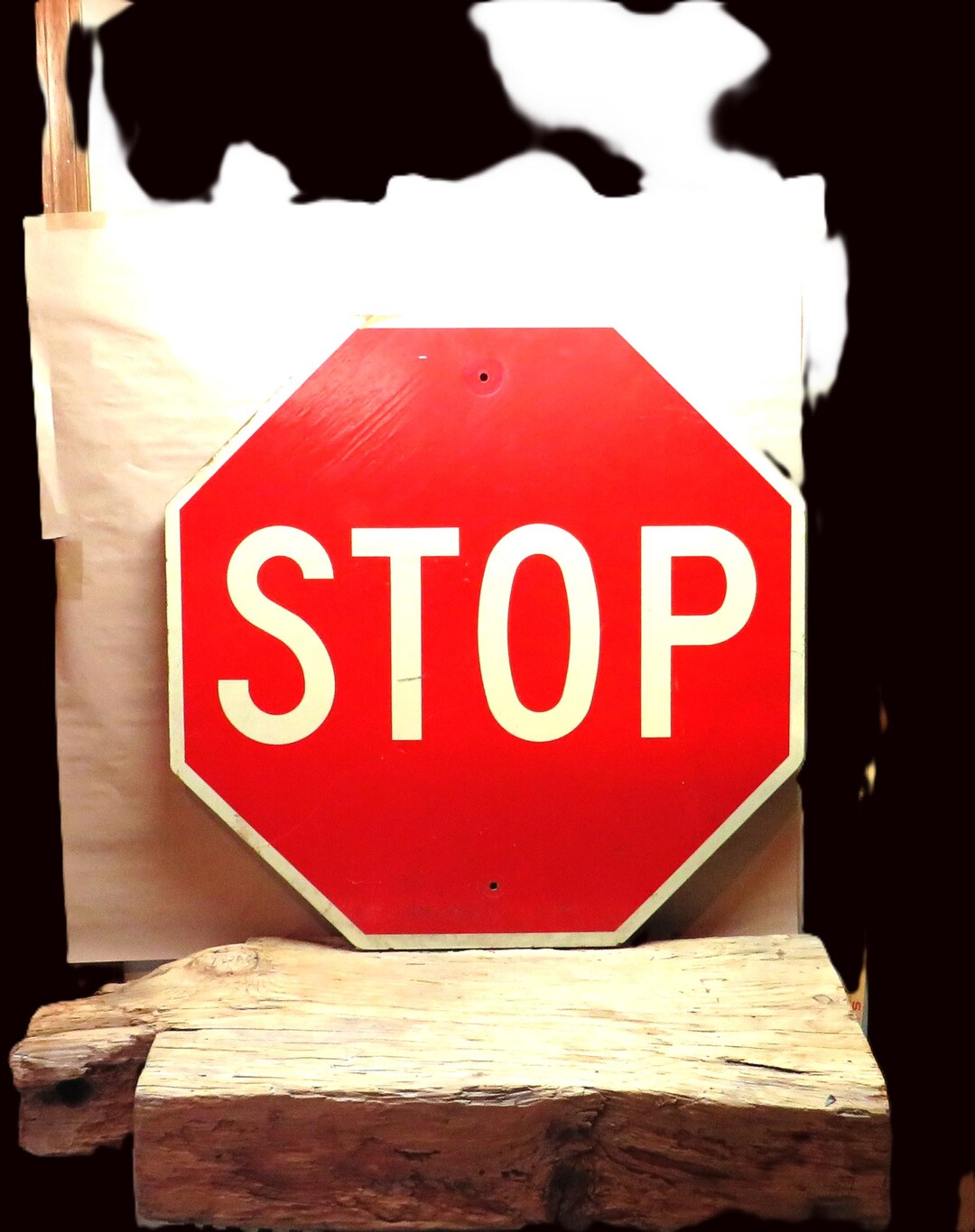Nice Vintage Stop Sign / Old Wooden Stop Sign / Fast Safe Free Shipping ...