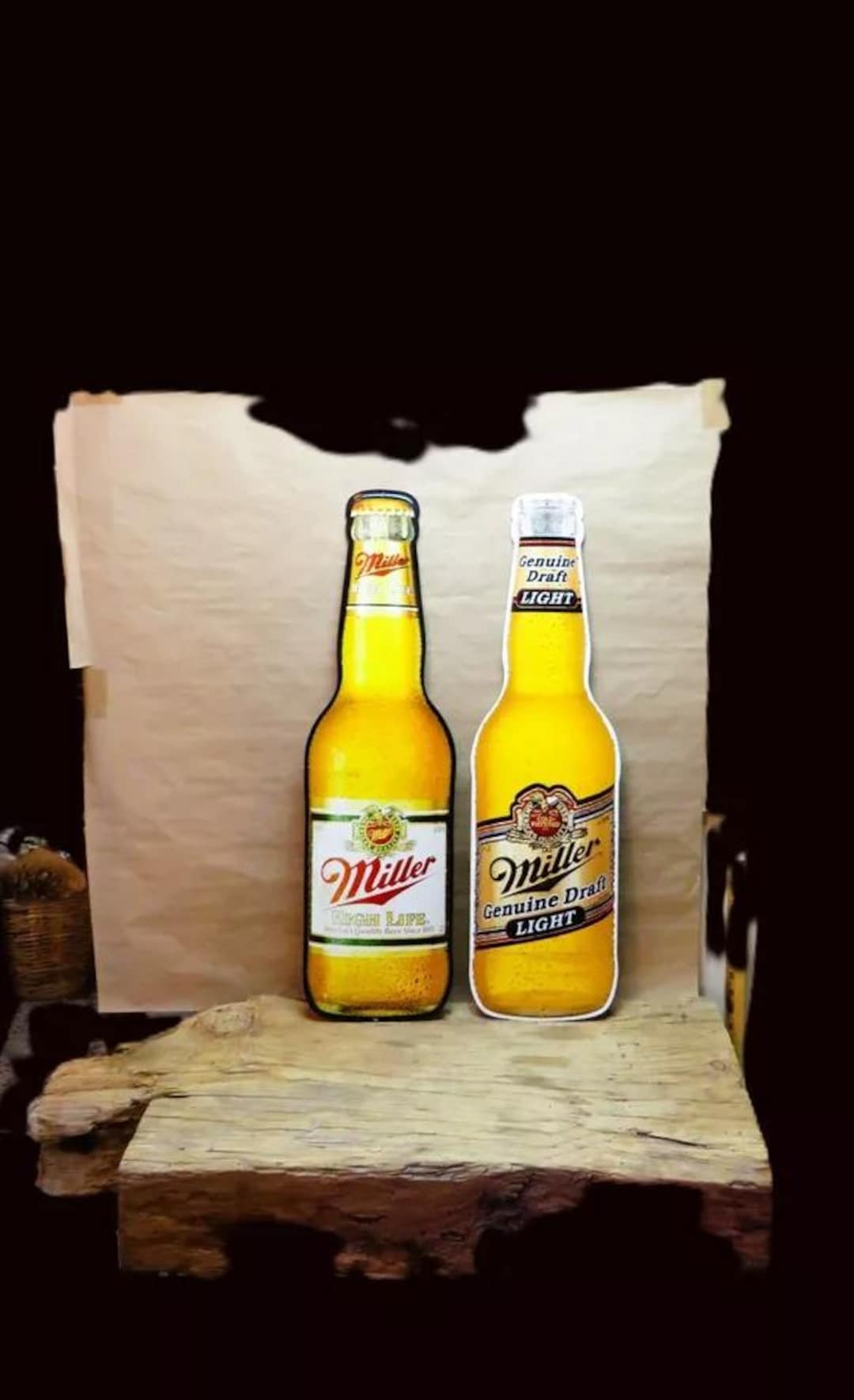 Both Miller Beer Signs / High Life & Miller Lite Embossed Metal Beer ...
