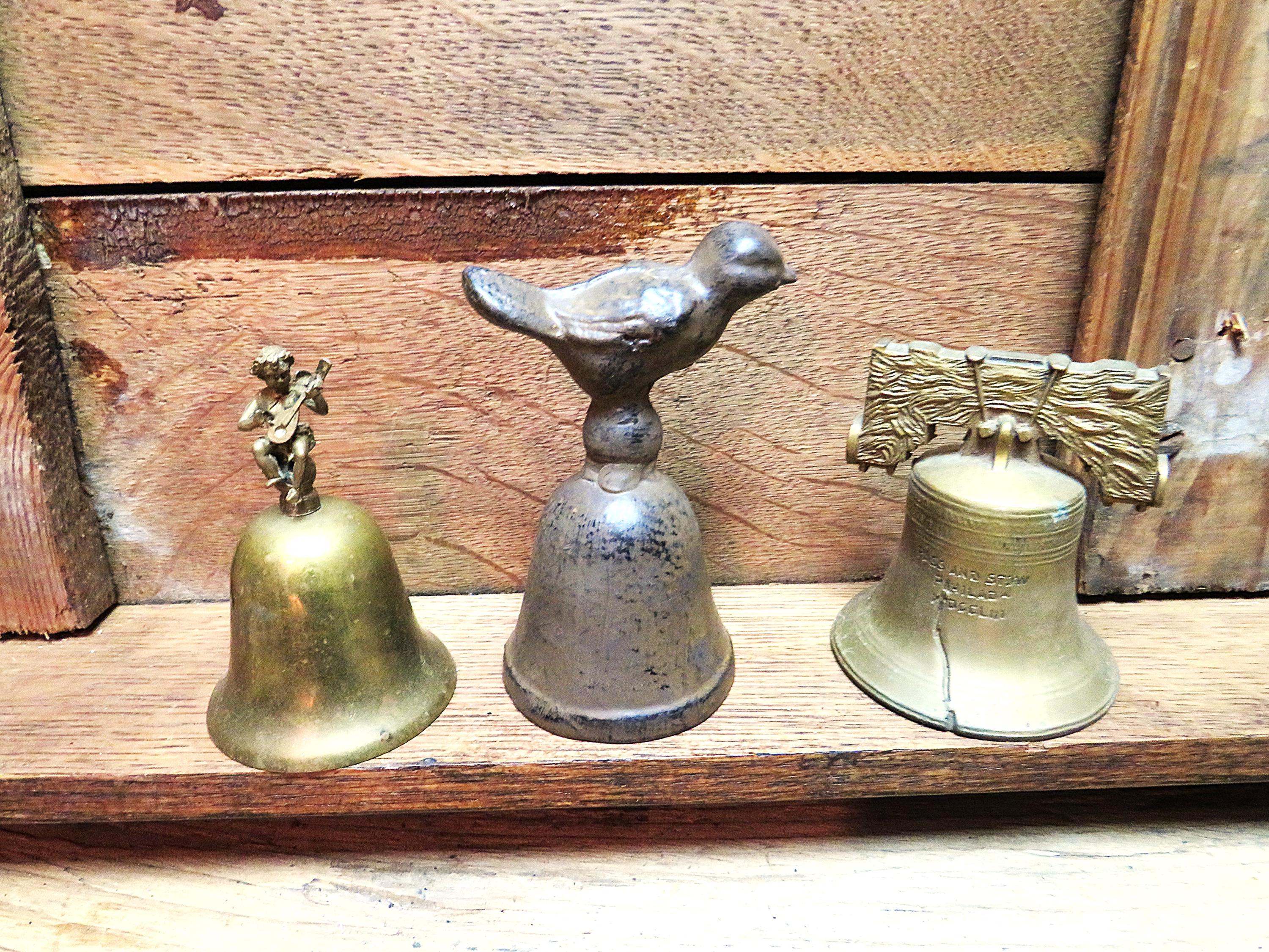 Three Vintage Bells, Brass & Cast Iron Small Bells - Etsy