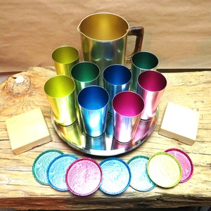 Aluminum Cups, Pitcher & Coasters / Fast Safe Free Shipping - Etsy
