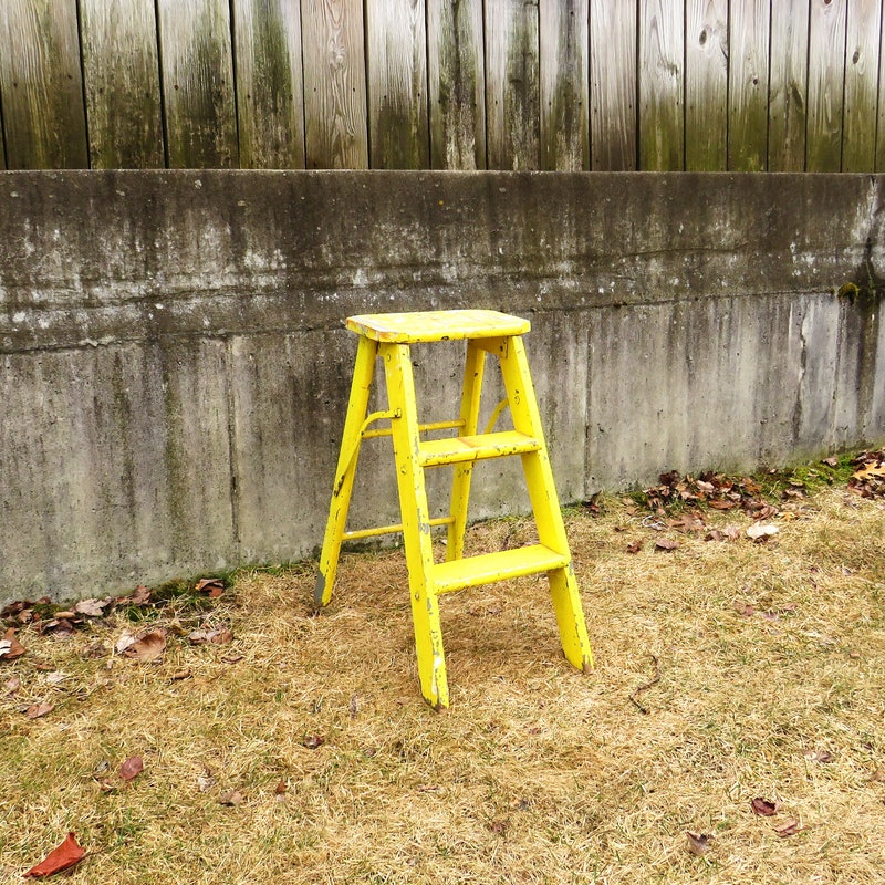 Old Wooden Stool - Etsy