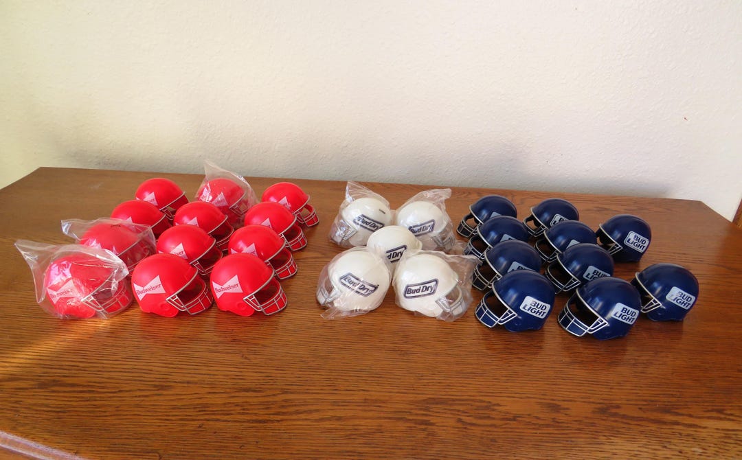 27) Vintage Bud Bowl Football Helmets Bottle Toppers / Fast Safe Free ...
