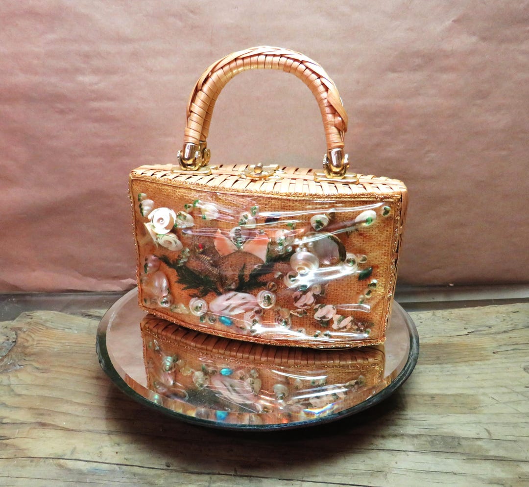 Vintage Hong Kong Wicker Seashell Purse, 1960s - Etsy