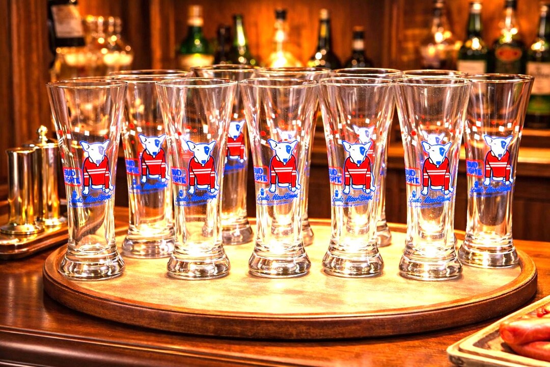 All 8 Spuds Mackenzie Pilsner Glasses, New Old Stock - Etsy