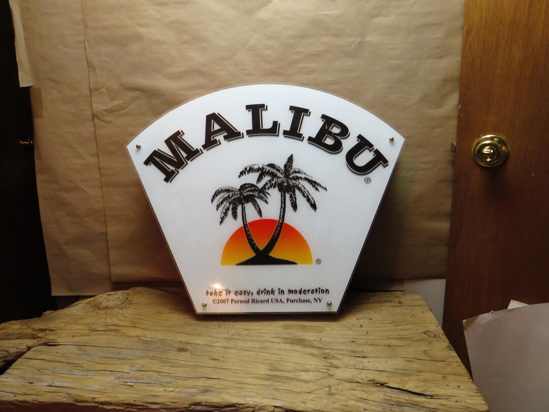 2007 Lighted Malibu Rum Sign / Fast Safe Free Shipping - Etsy