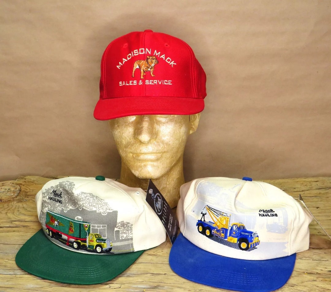 All 3) MACK Trucker Hats / NOS MACK Bulldog Basics / Fast Safe Free ...