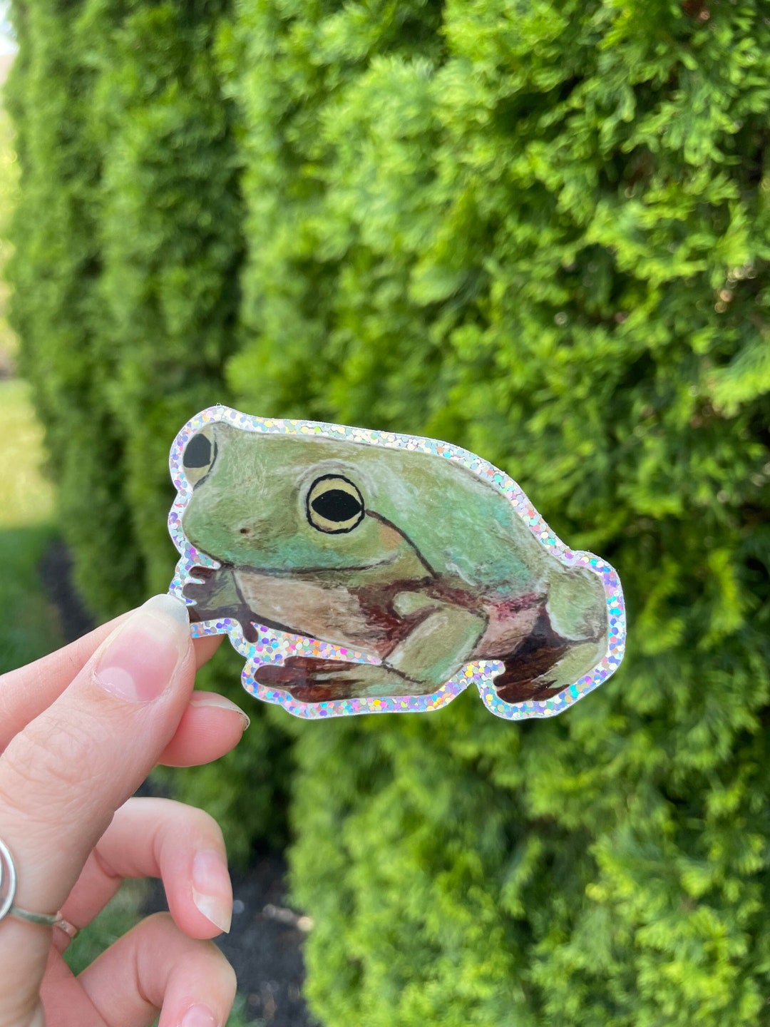 Glitter Frog Sticker - Etsy
