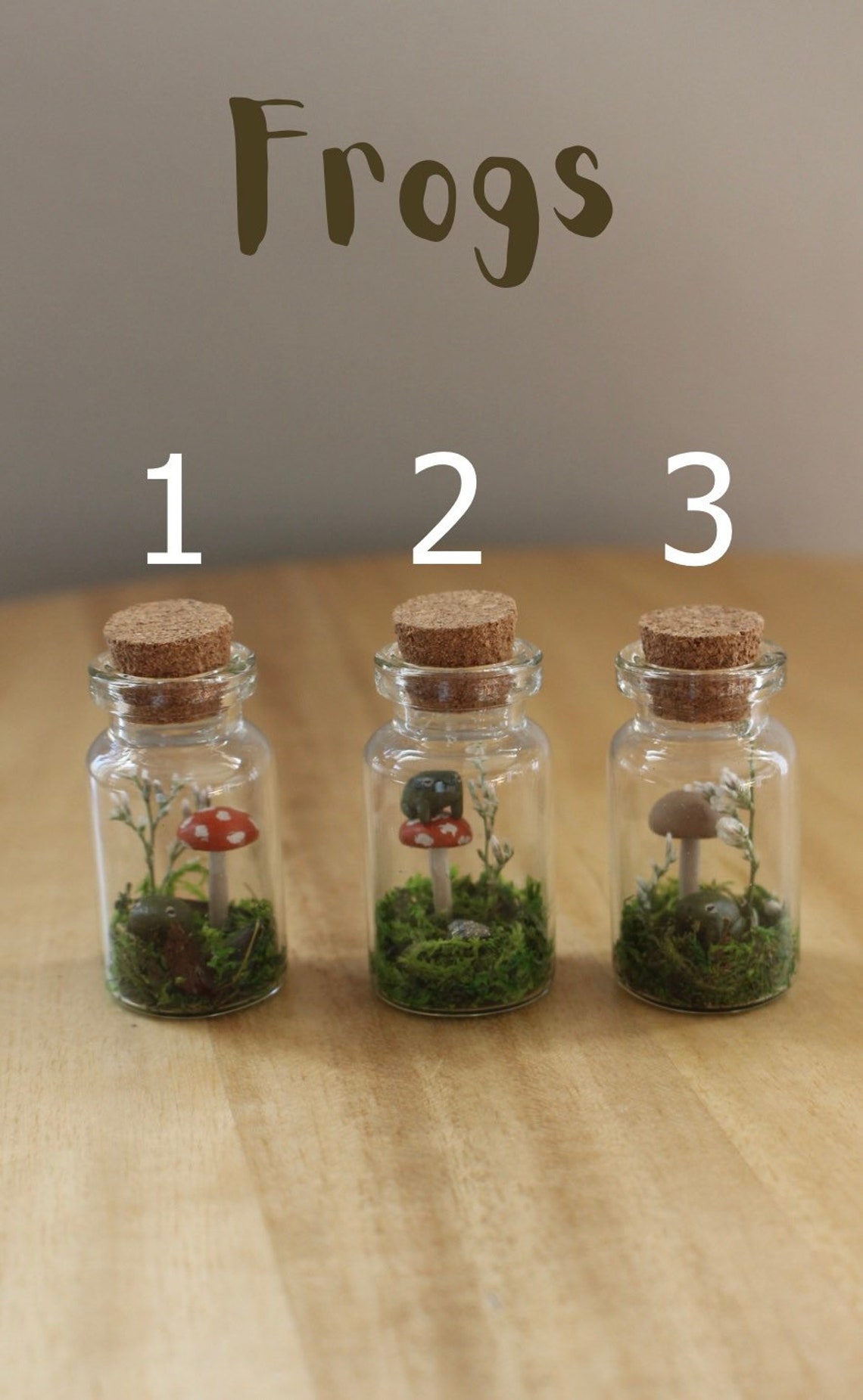 Tiny Jar Terrariums With Dried Moss and Clay Figures for Nature Lovers ...