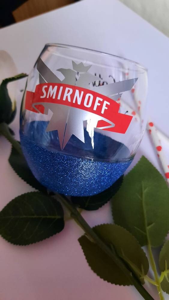 Sparkly Personalised Smirnoff Vodka Inspired Glitter Glass - Etsy