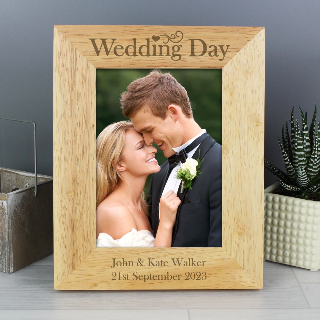 Engraved and Personalised Wedding Photo Frame Gift - Etsy