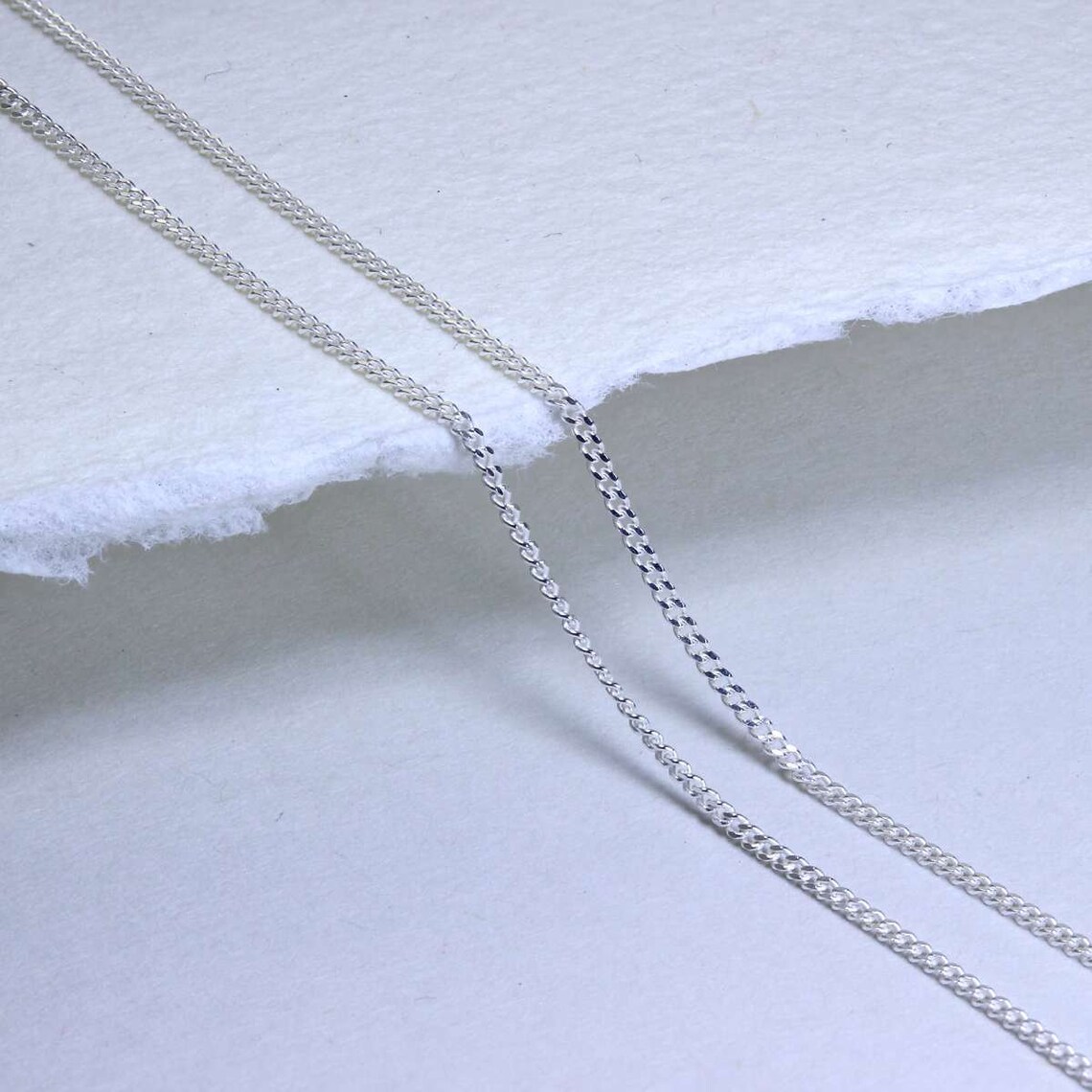 Sterling Silver Chain. Simple Silver Curb Chain Necklace. - Etsy UK
