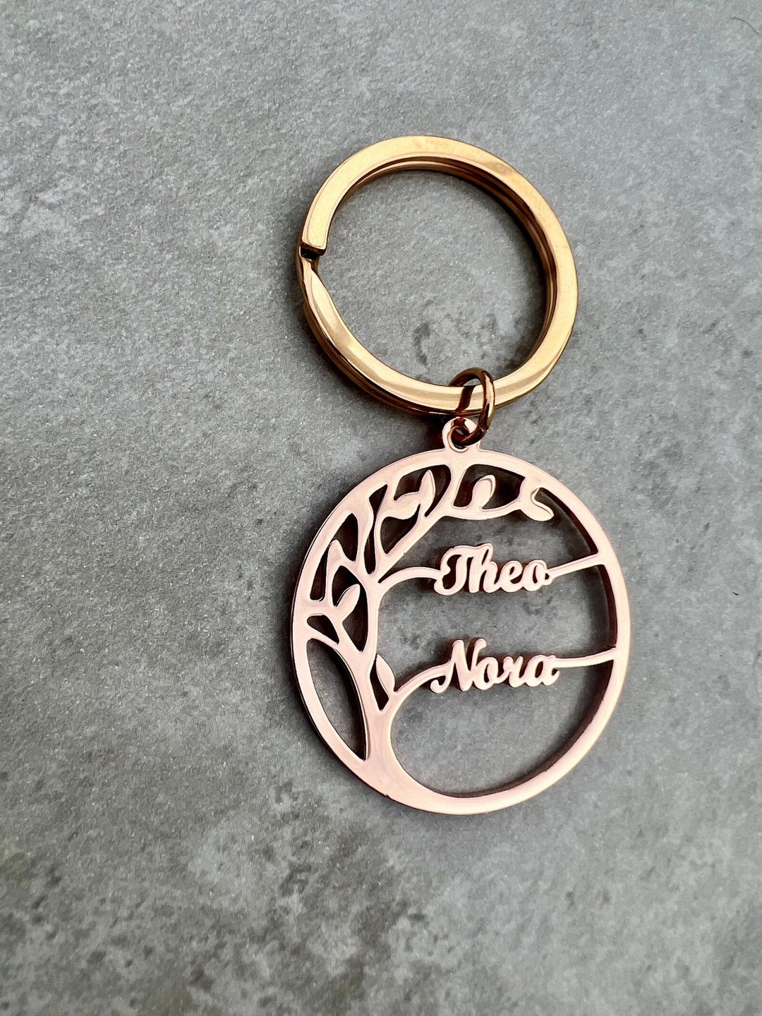 Personalised Family Tree Keyring. Personalised Family Gift. Children ...
