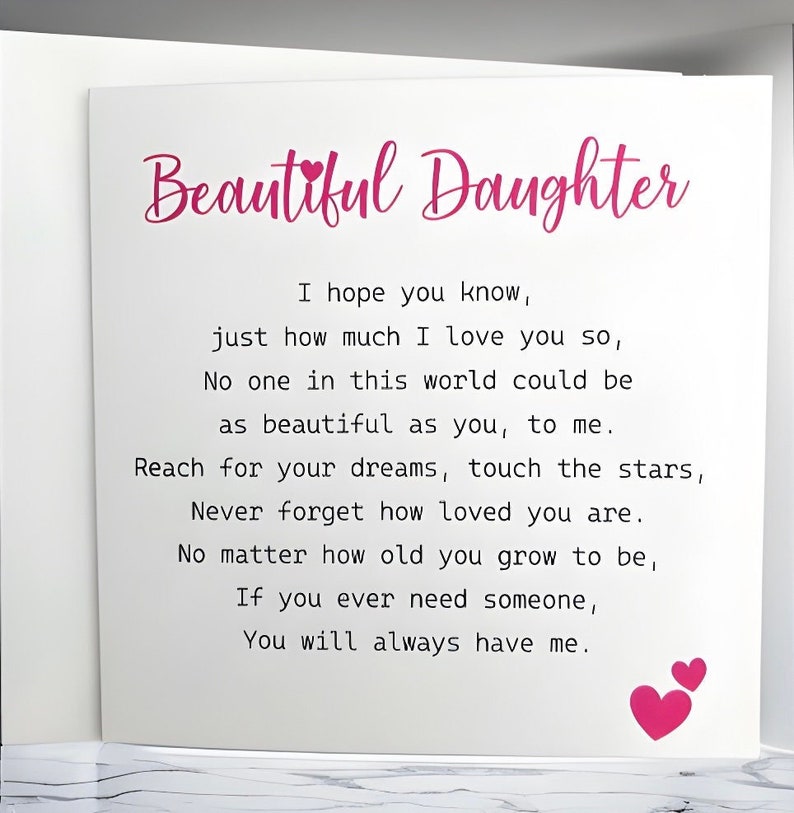 Daughter Birthday Card Poem Birthday Card for Daughter - Etsy Daughter Birthday Card Poem Birthday Card for Daughter - Etsy