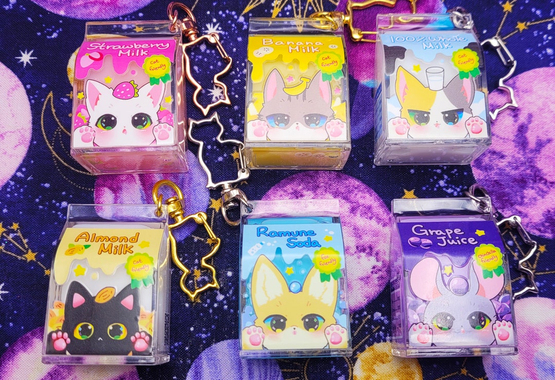Meowmilk Liquid Filled Shaker Milk Carton Charms - Etsy