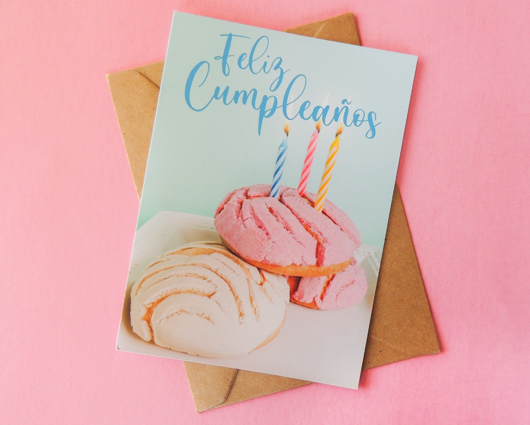Concha Cake Birthday Card: Handmade Glossy Photo Paper - Etsy