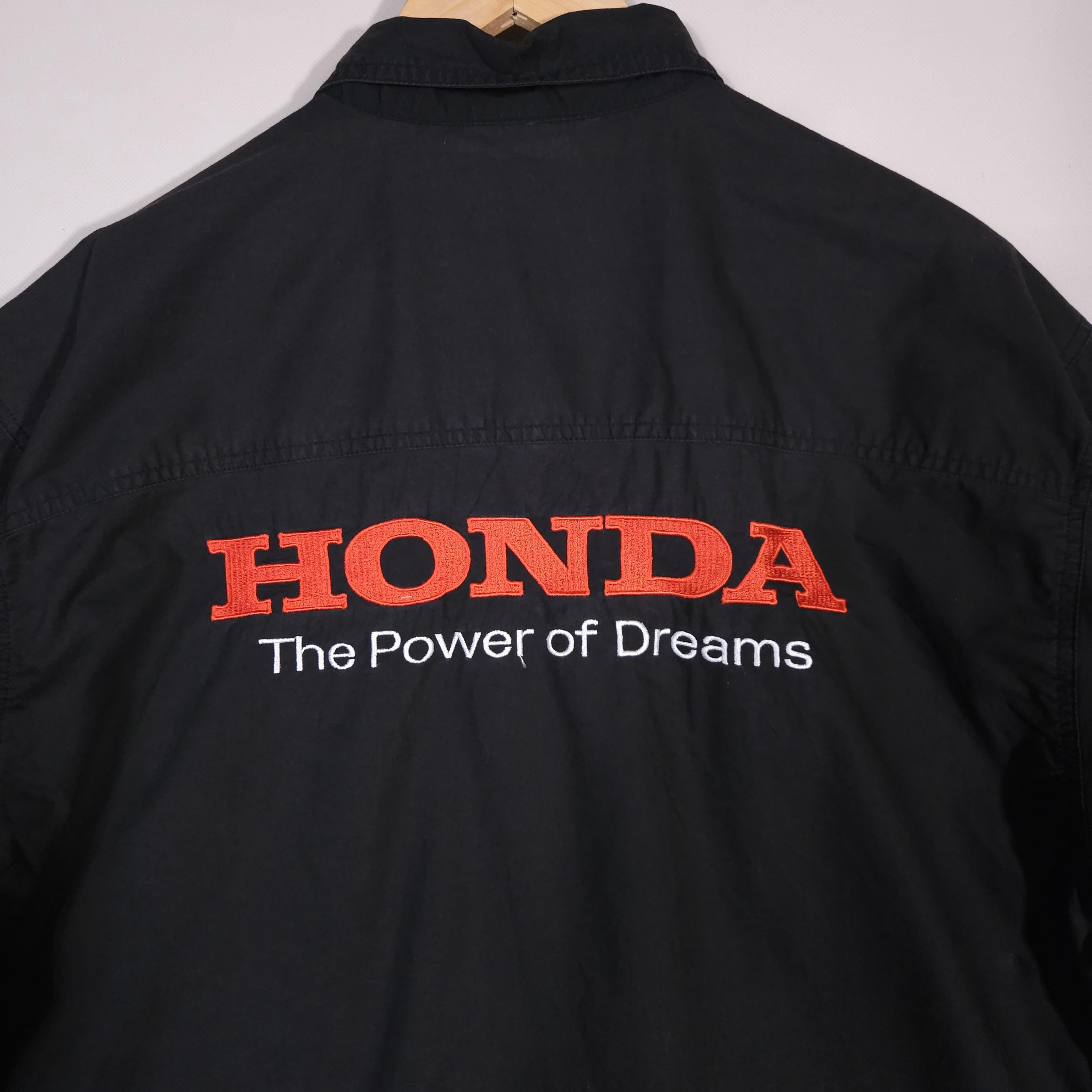 Vintage Honda Racing Shirt Button Down Short Sleeve Embroidered Mens ...
