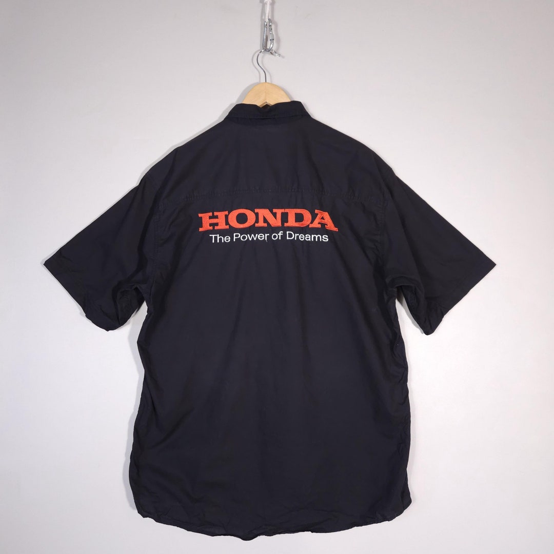 Vintage Honda Racing Shirt Button Down Short Sleeve Embroidered Mens ...