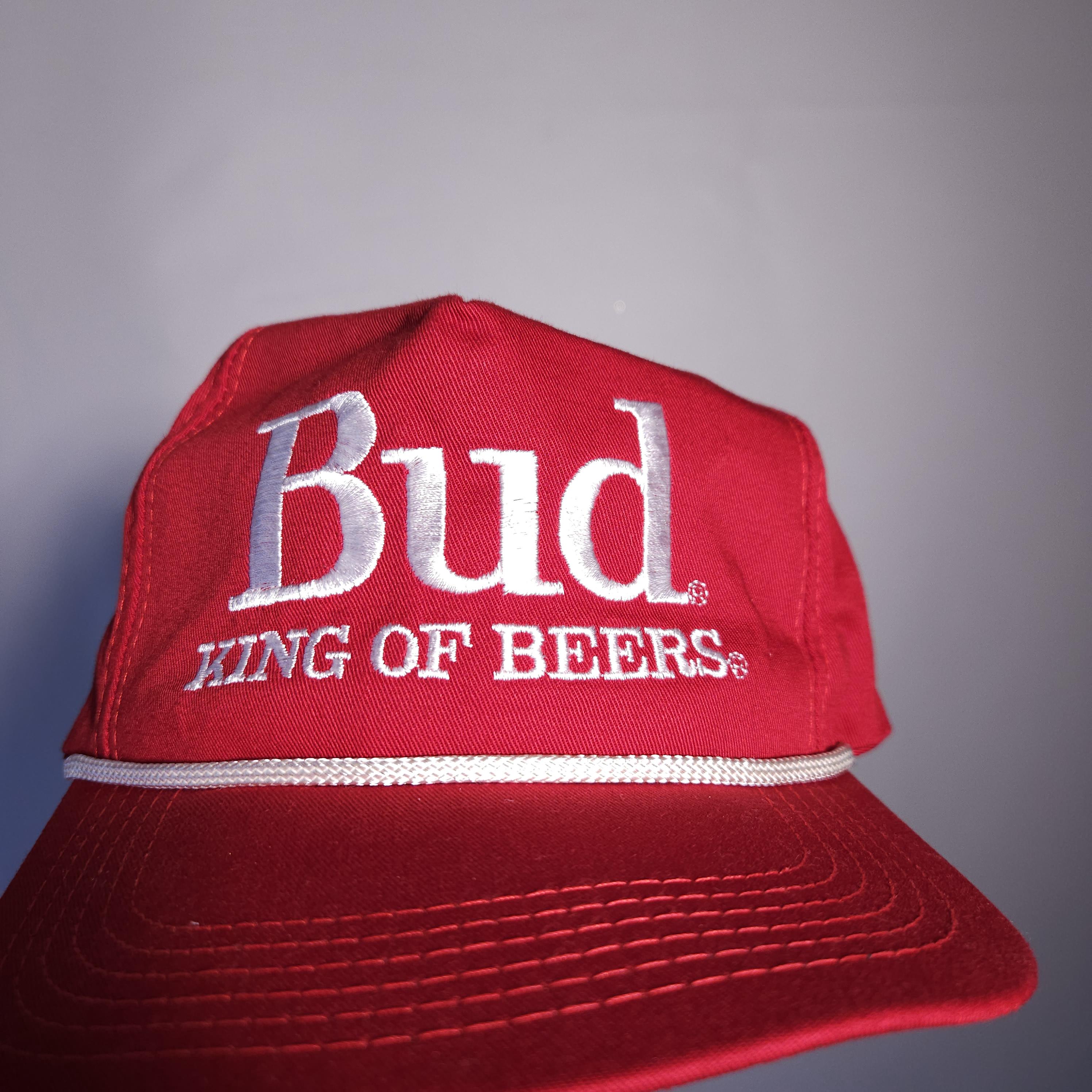 MINT Vintage 80s Bud Budweiser King of Beers Cap Snapback Innovative ...