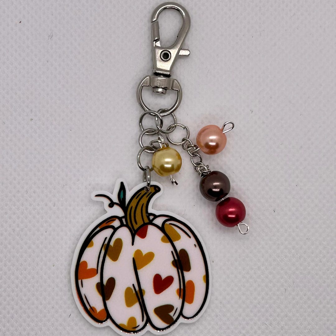 Autumn Pumpkin Charm, Fall Pumpkin Pendant, Fall Bead Charm, Handmade ...