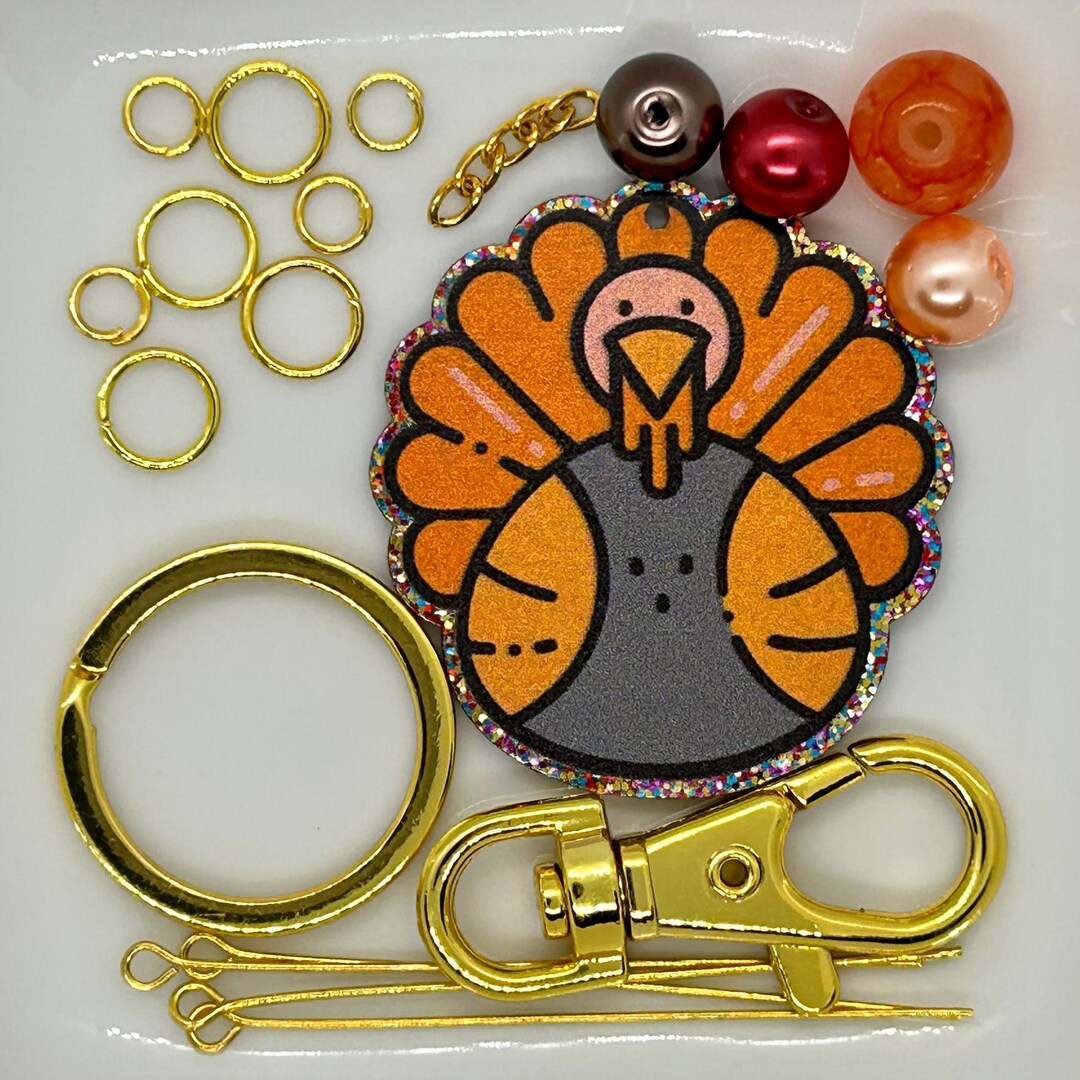 DIY Turkey Charm Kit, Thanksgiving Craft Kit, Fall DIY Project ...