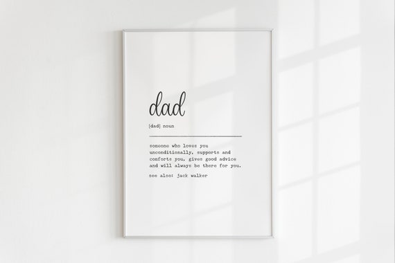 Personalised Dad Print Definition Wall Art September - Etsy