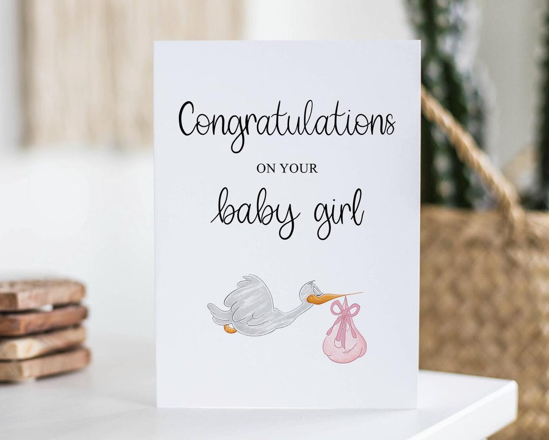 New Baby Girl Card, Congratulations, New Mum Gift, New Parent, Baby ...