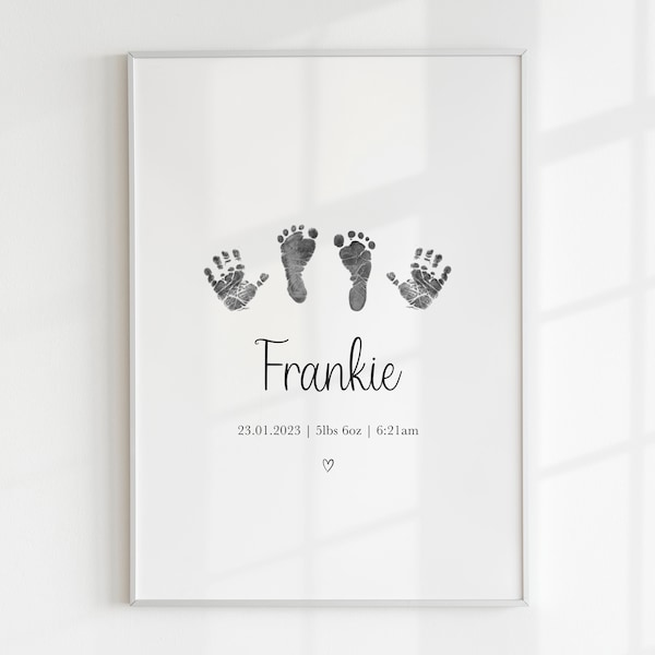 Newborn Hand Prints Art - Etsy