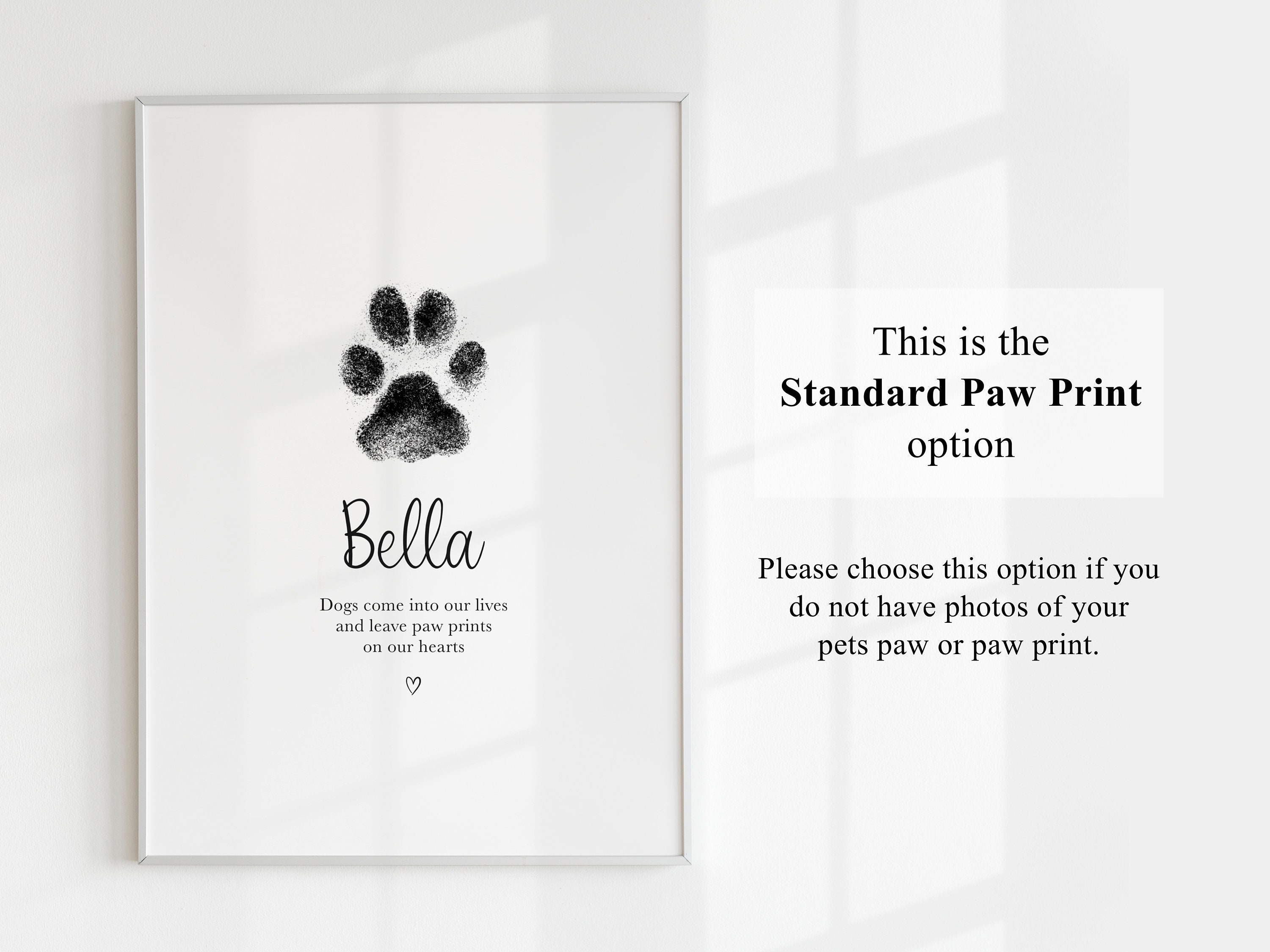 Personalised Dog Print, Paw Prints on Our Hearts, With Poem, Dog ...