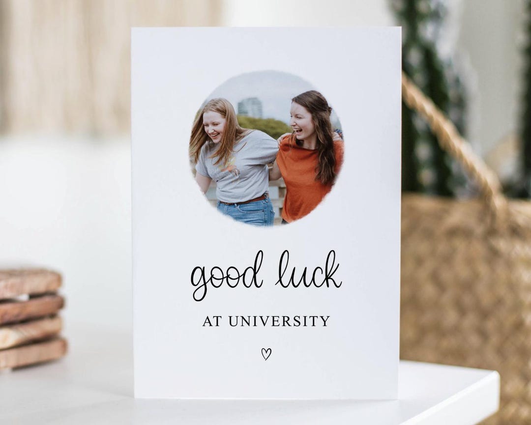 Good Luck at University, Personalised Photo Card, Uni Good Luck Card ...