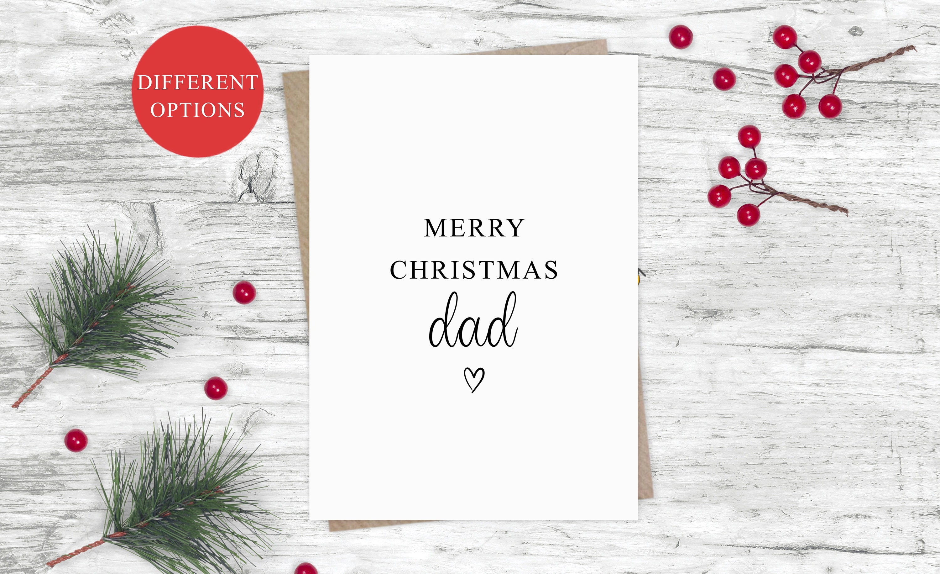 Merry Christmas Dad Card Xmas Card For Dad Minimalist | Etsy