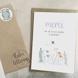 French Thank You Card, Teacher Gift, Merci, Teacher Appreciation, Thank ...