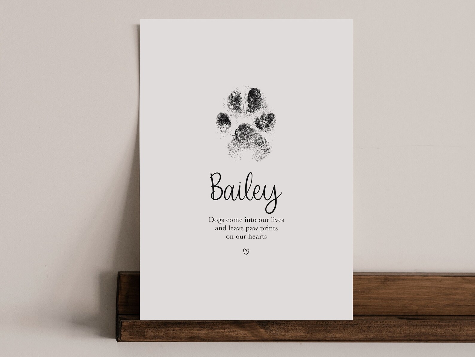 Personalised Dog Print, Paw Prints on Our Hearts, With Poem, Dog ...