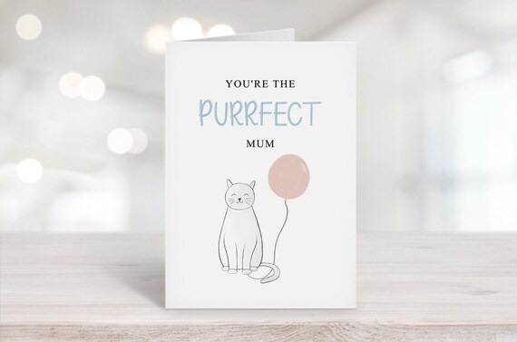You're the Purrfect Mum Cute Cat Card Mum Birthday Card - Etsy
