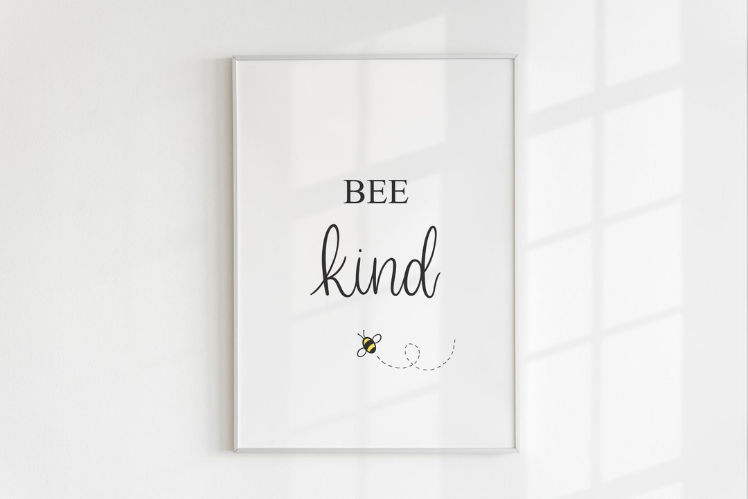Bee Kind, Positive Print, Living Room Decor, Colourful, Gallery Wall ...