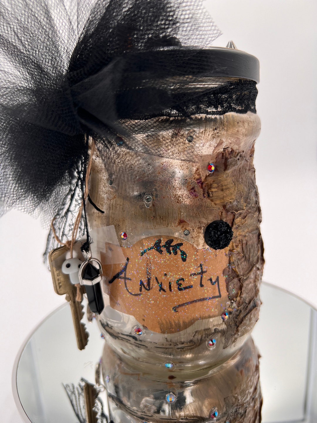 Upcycled ANXIETY Stash Jar Complete With Razor Blades Stash All Your ...