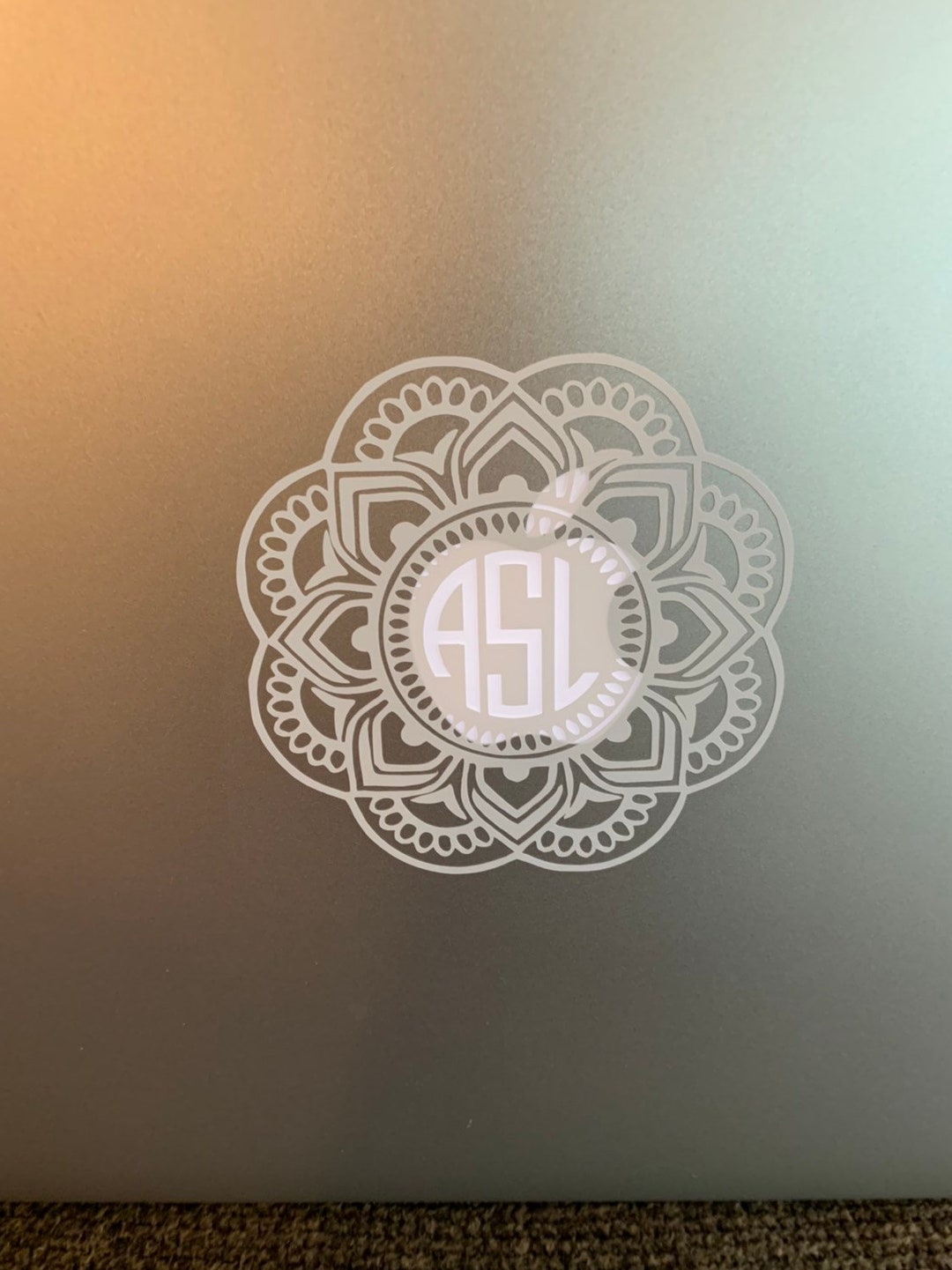 Mandala Monogram Decal - Etsy