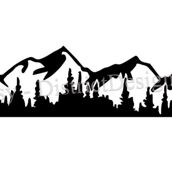 Mountains and Trees Car Decal - Etsy