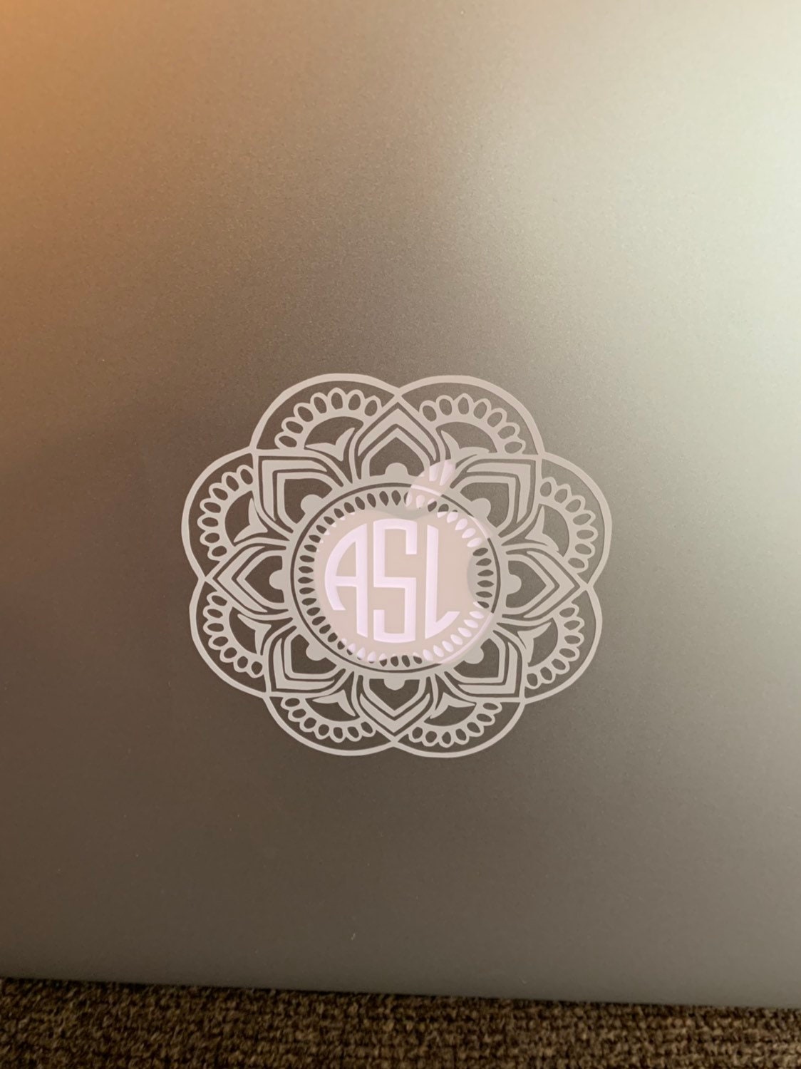 Mandala Monogram Decal - Etsy