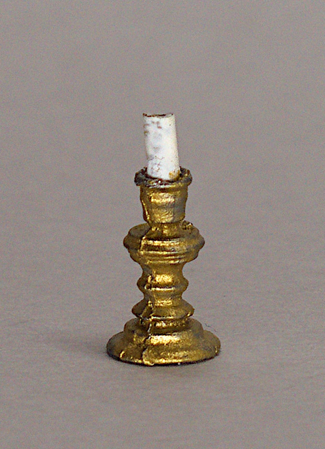 Quarter 1/48 1/4 Scale Dollhouse Miniature Gold Colored Tall Candle - Etsy