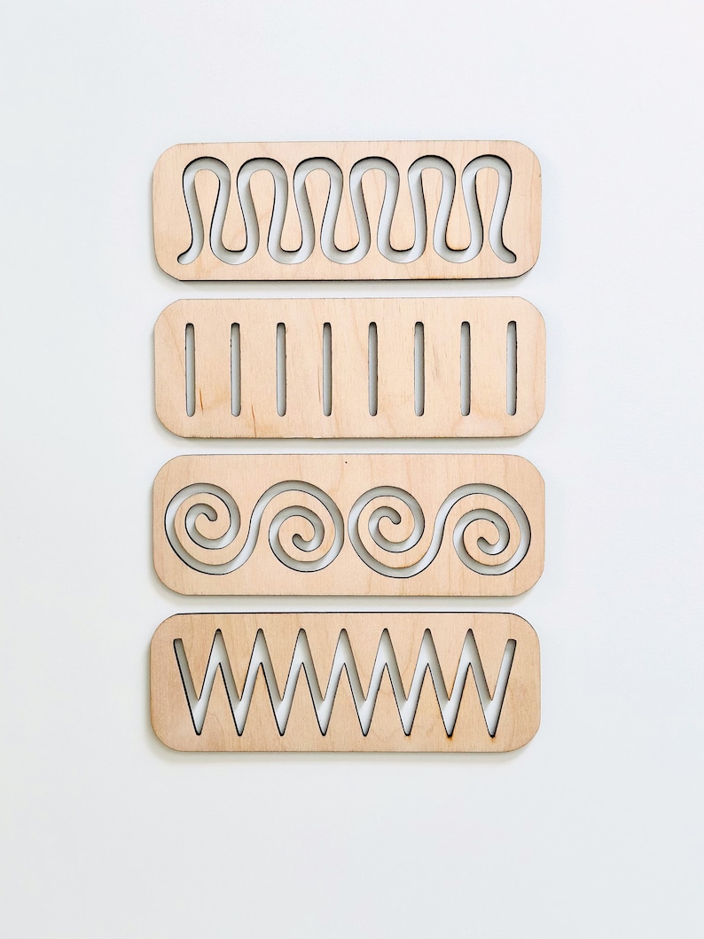 Pre-writing Line Tracing Stencils Set, Wooden Montessori Educational ...