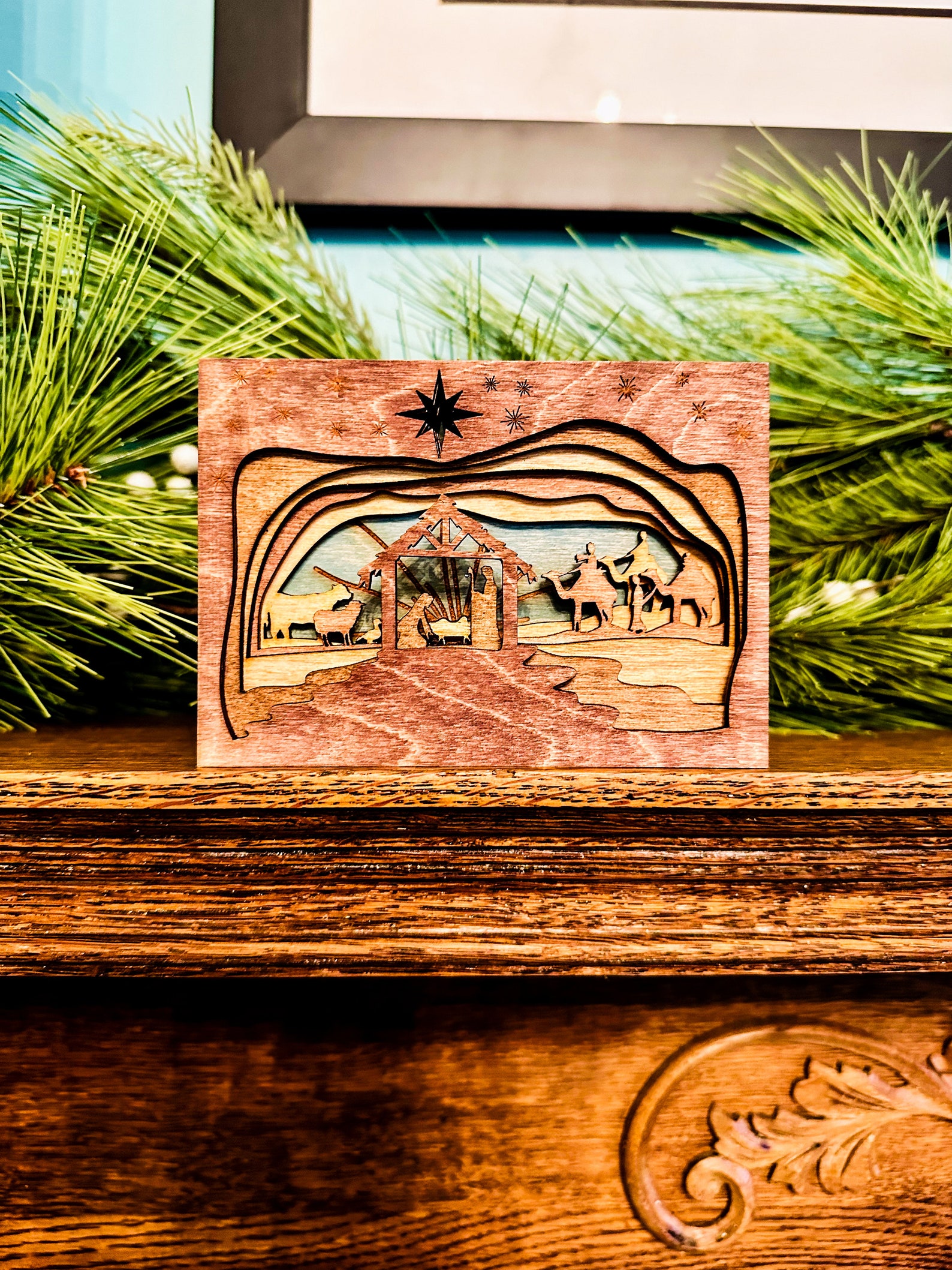 Rustic Christmas Nativity Scene Table Decor, Christmas Decor Indoor ...