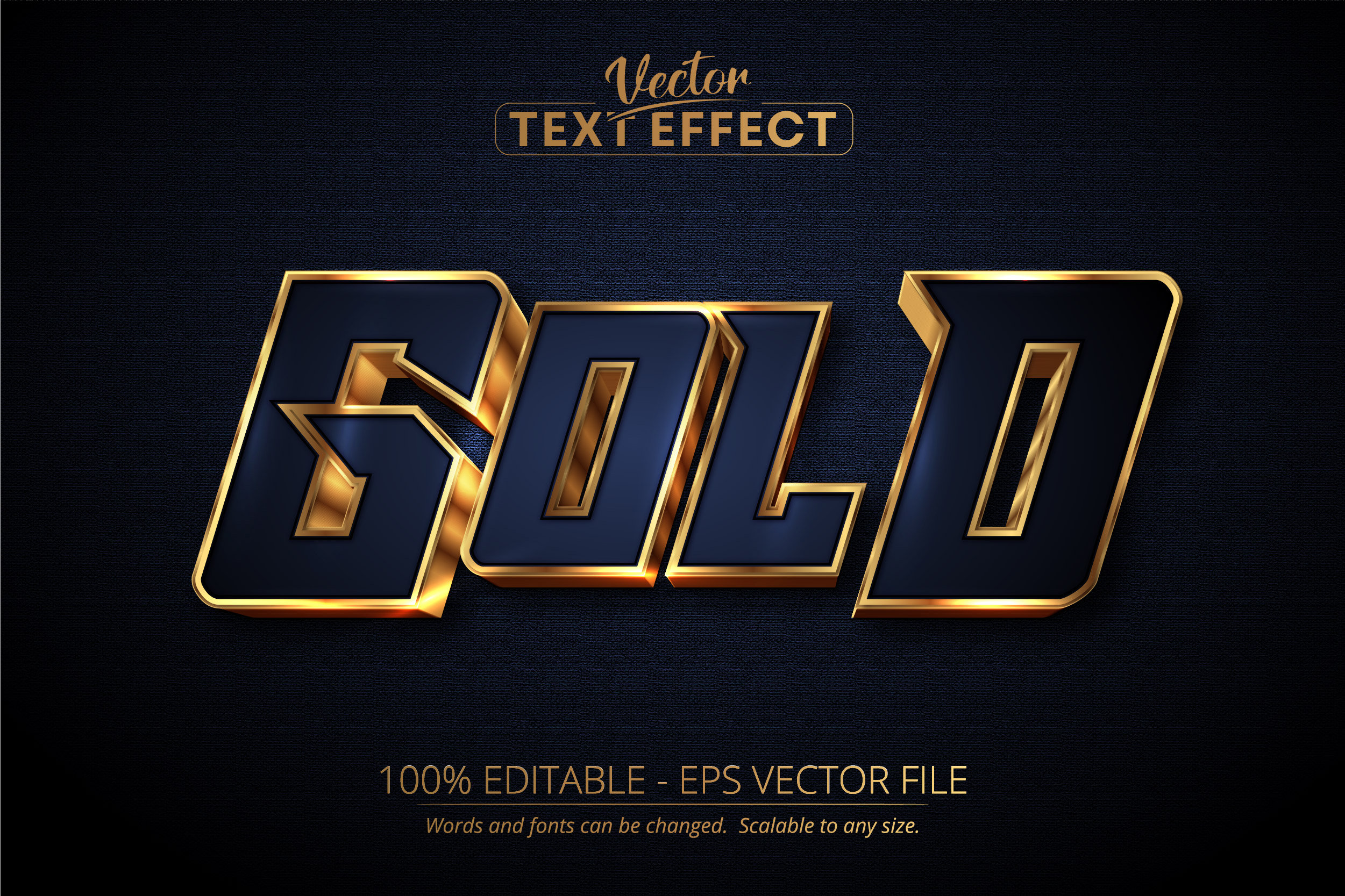 Texto Dorado Efecto De Texto Editable De Estilo Dorado 100 Etsy