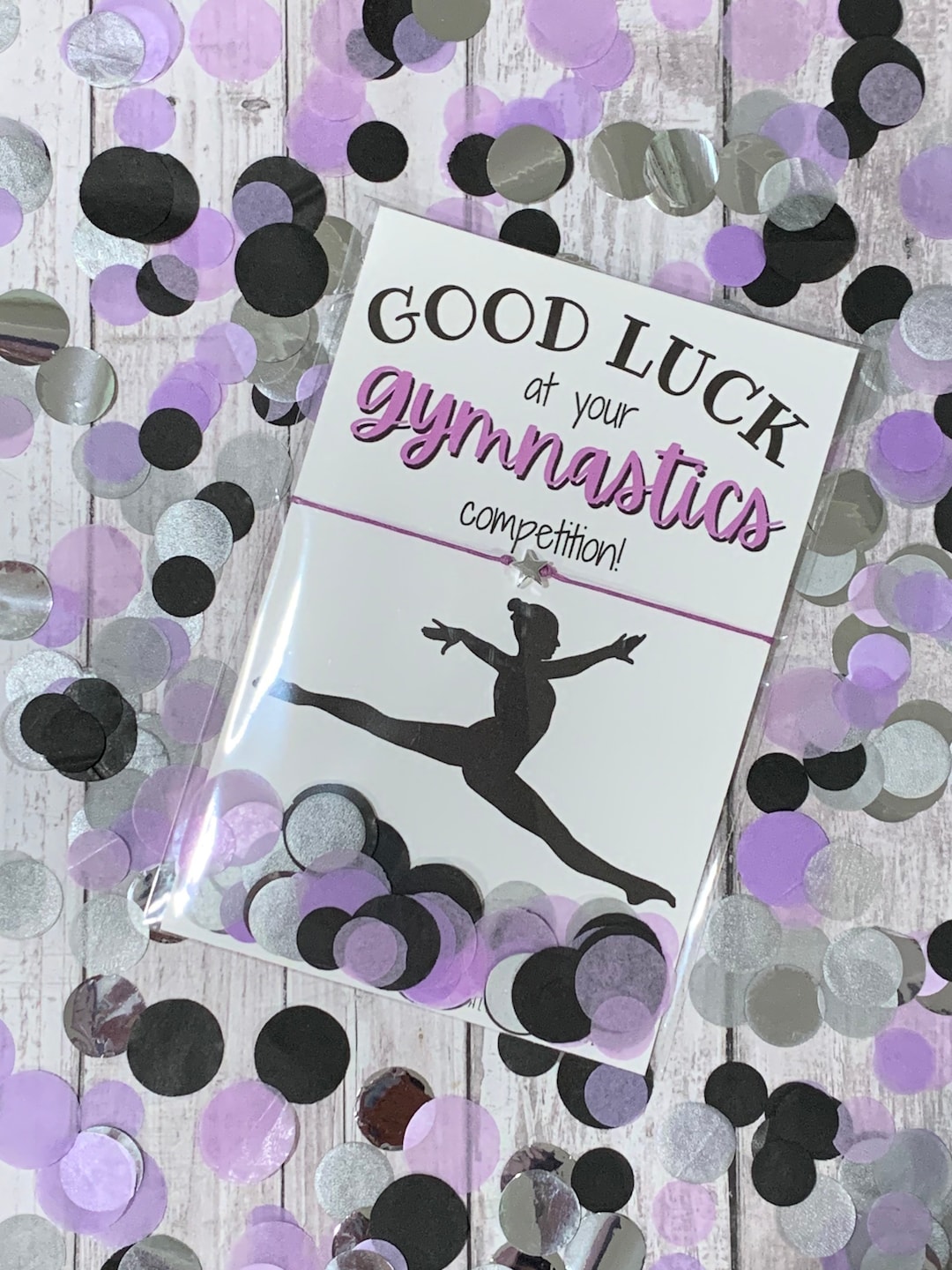 Gymnastics Competition Good Luck Wish Bracelet, Confetti Gift ...